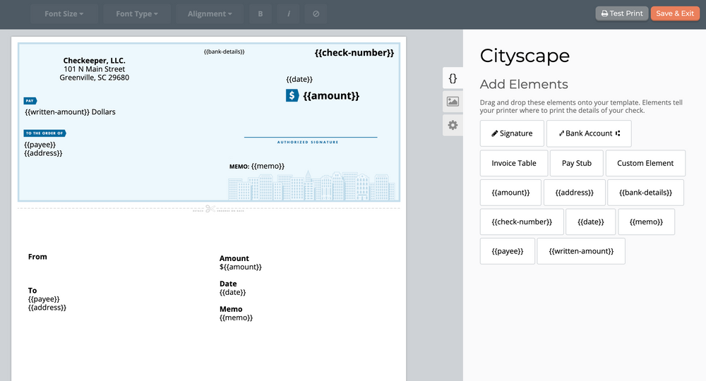 Write Checks Online With Checkeeper