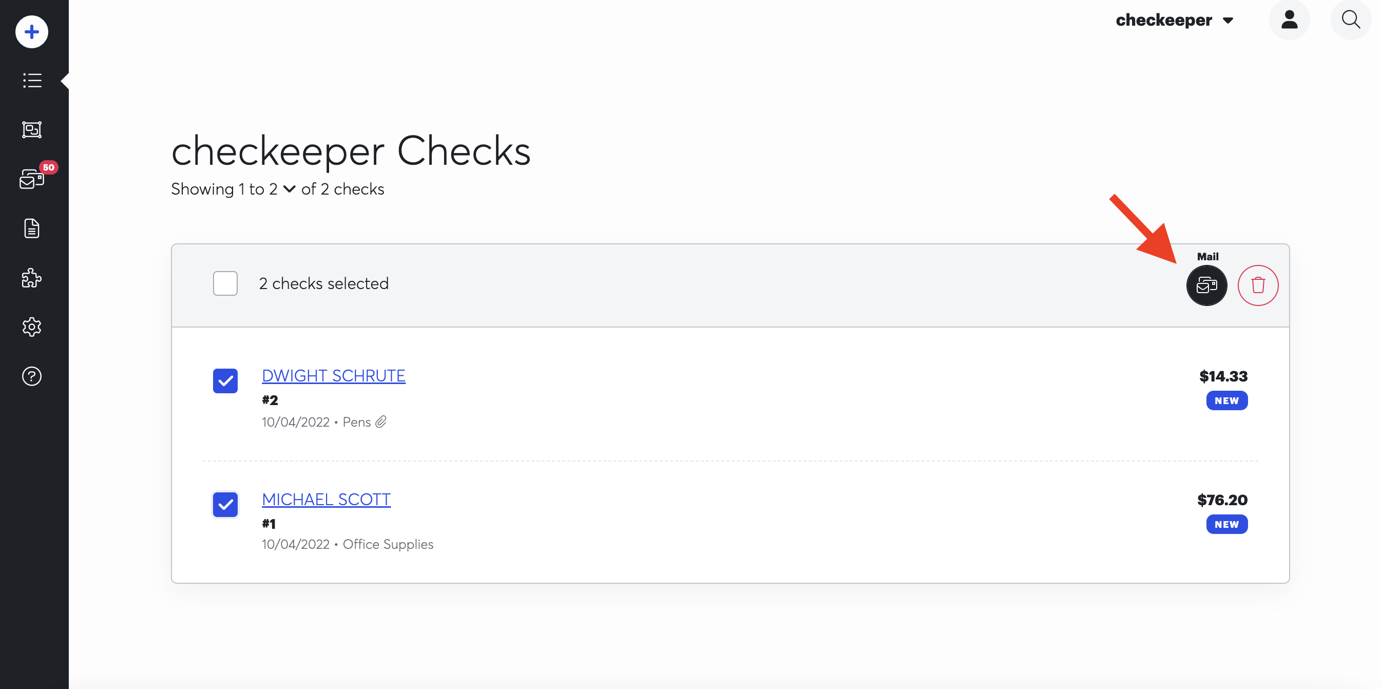 Mail Checks Anywhere with Checkeeper