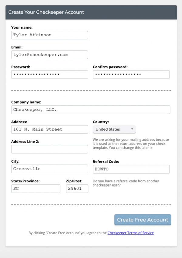 How to Create a Checkeeper Account