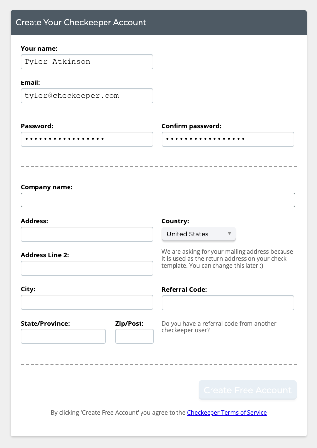 How to Create a Checkeeper Account